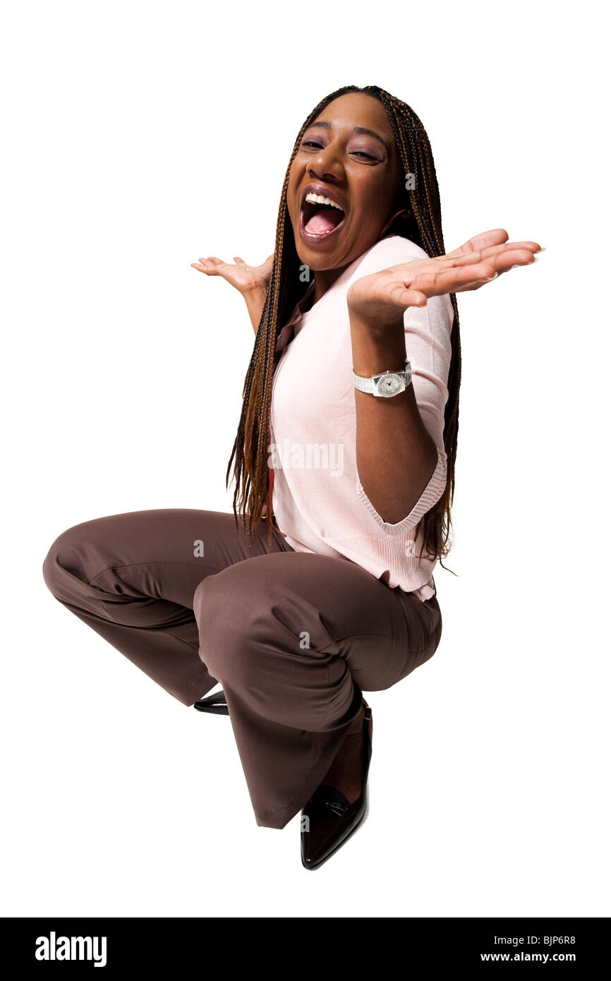 Woman crouched silhouette hi-res stock photography and images - Alamy