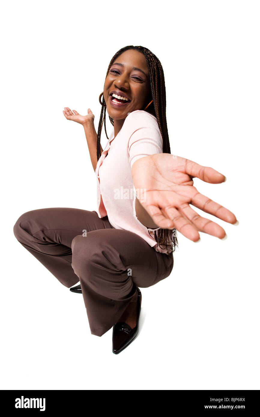 Woman crouched silhouette hi-res stock photography and images - Alamy