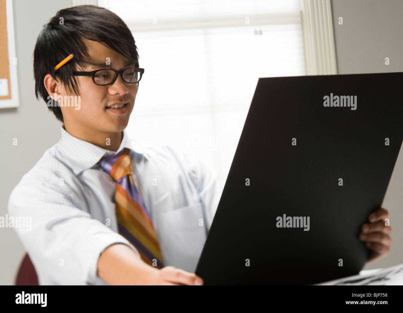 Man preparing for presentation Stock Photo - Alamy