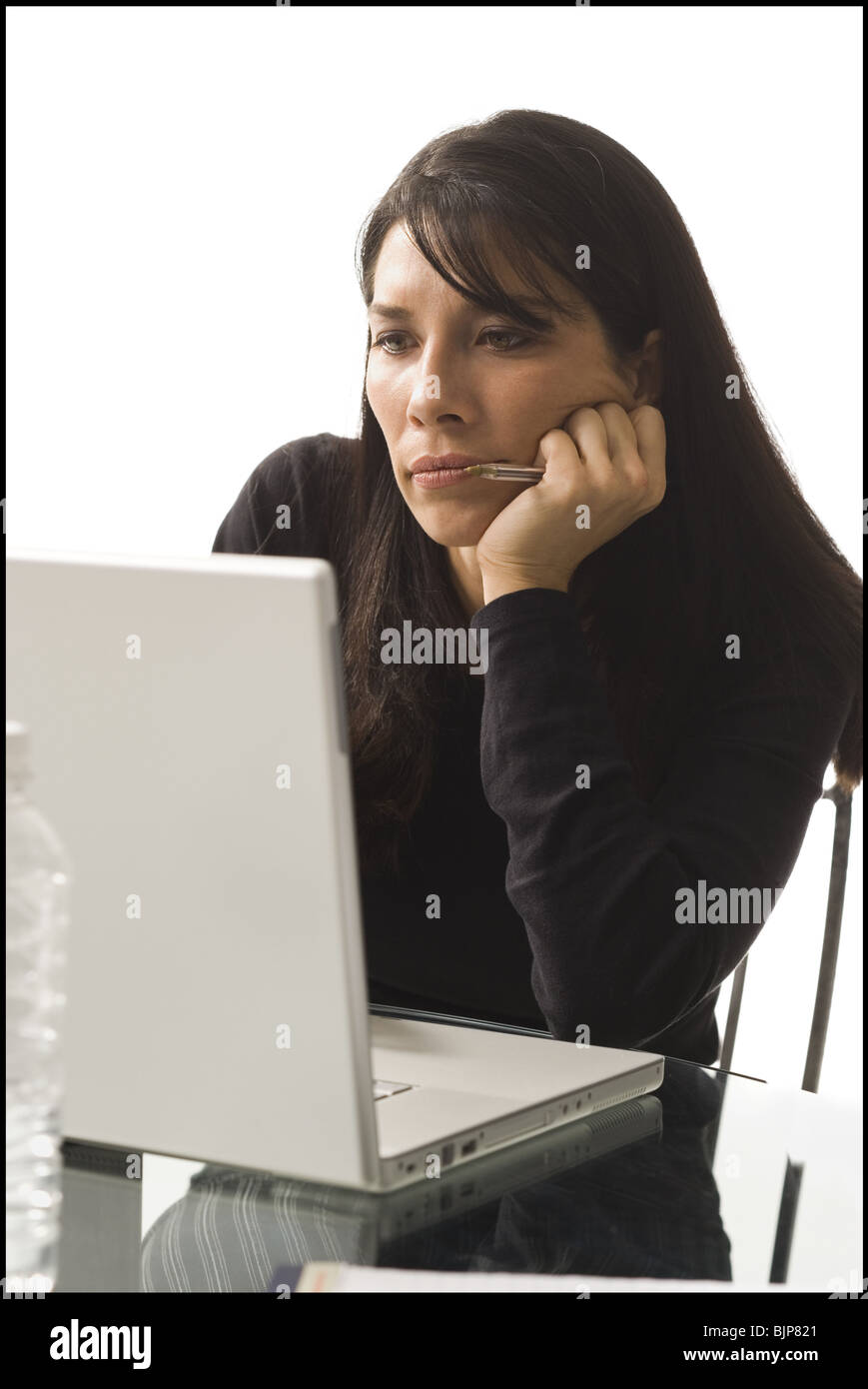 Woman on a laptop Stock Photo - Alamy
