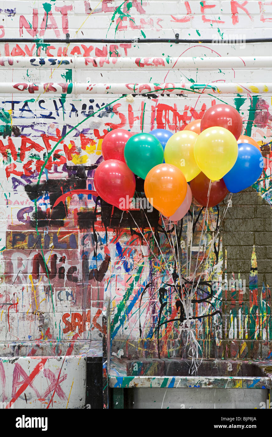 Balloons in art classroom Stock Photo - Alamy