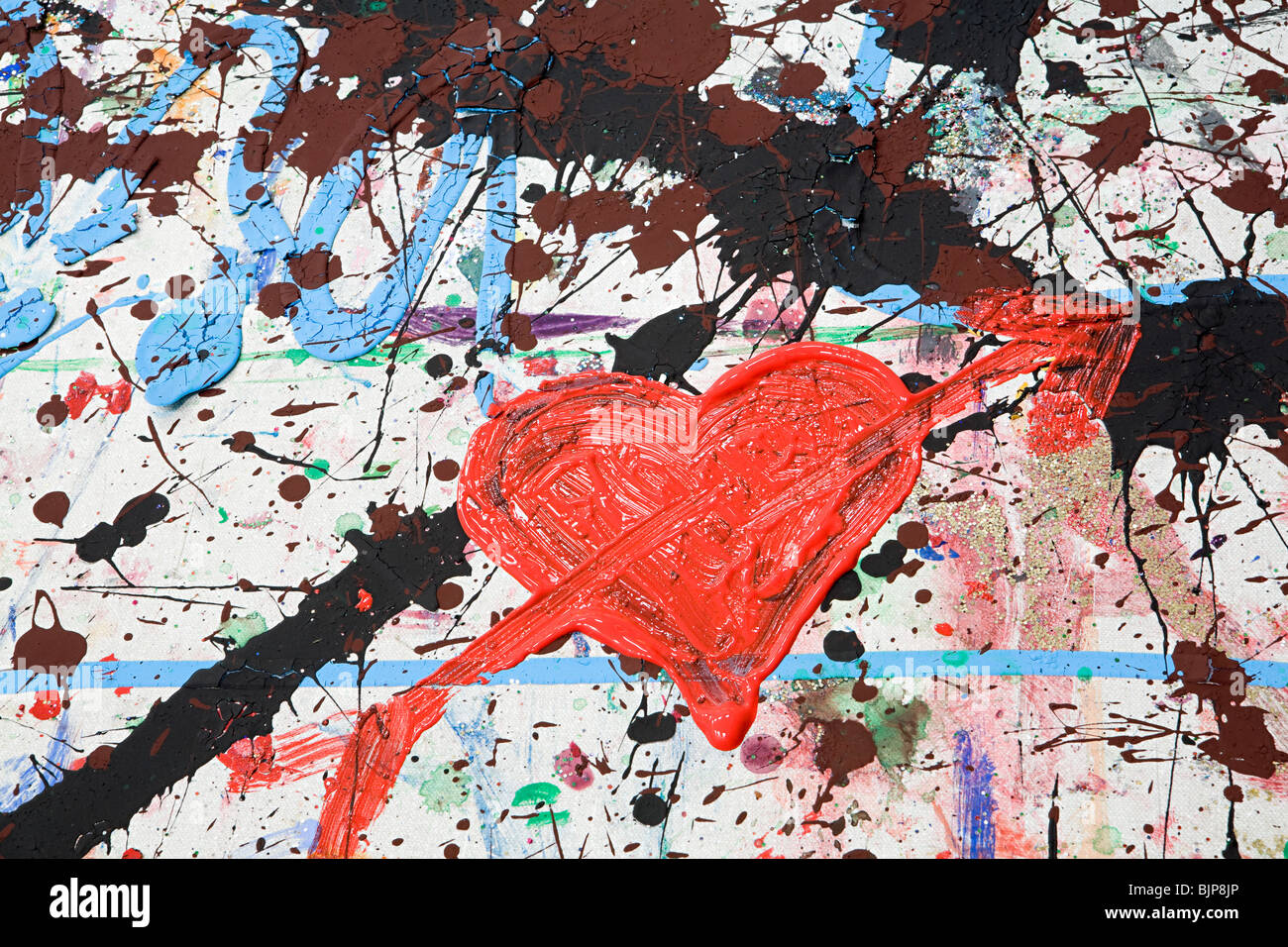 Heart shape in paint Stock Photo - Alamy