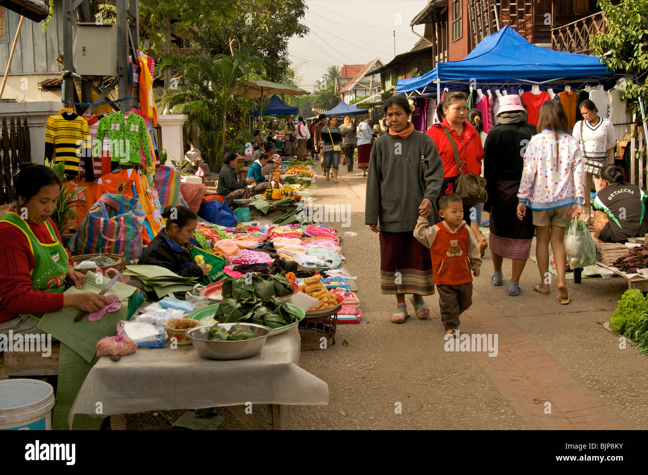 The early morning market Luang Prabang Laos Stock Photo - Alamy