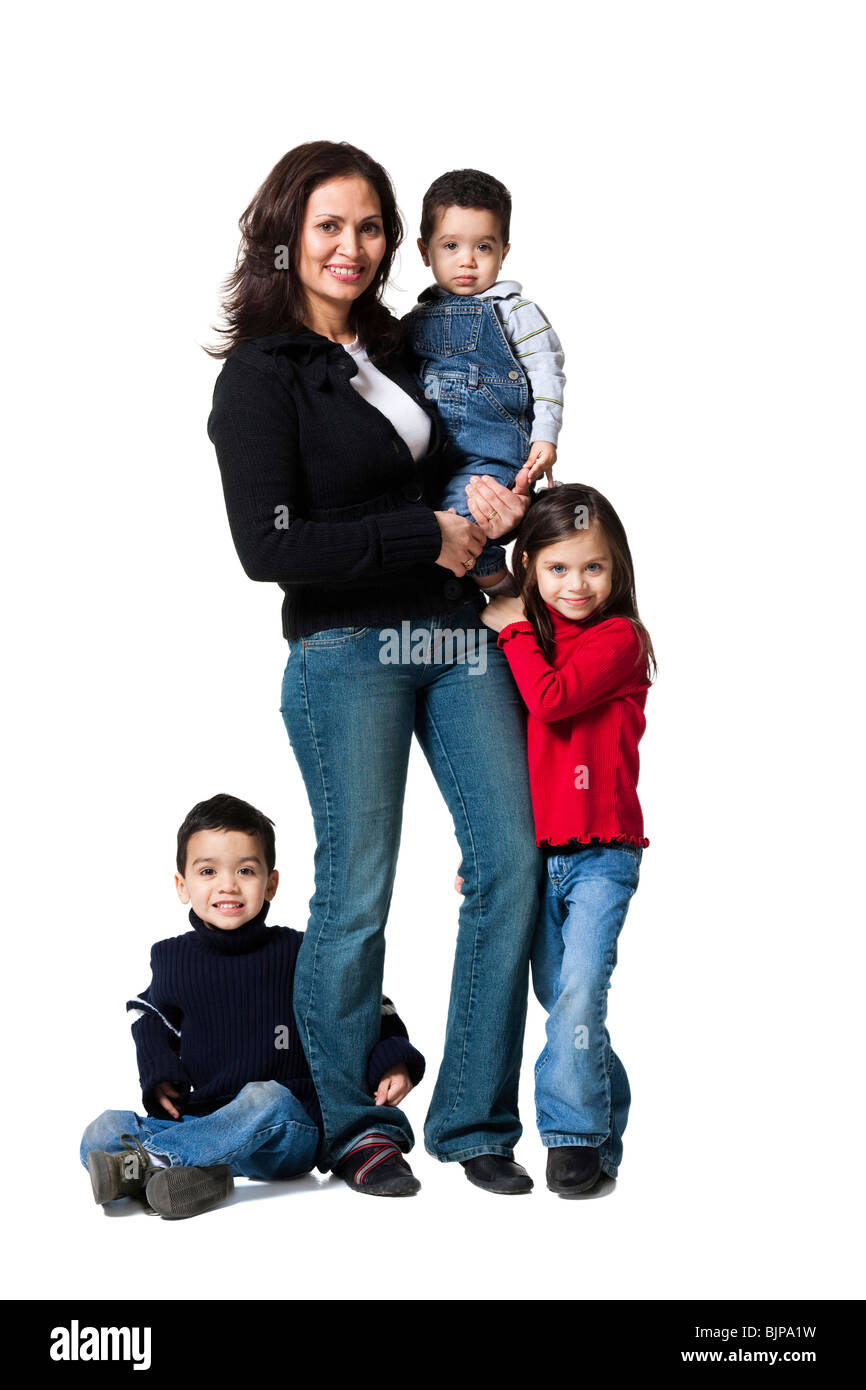Mother with her children Stock Photo - Alamy