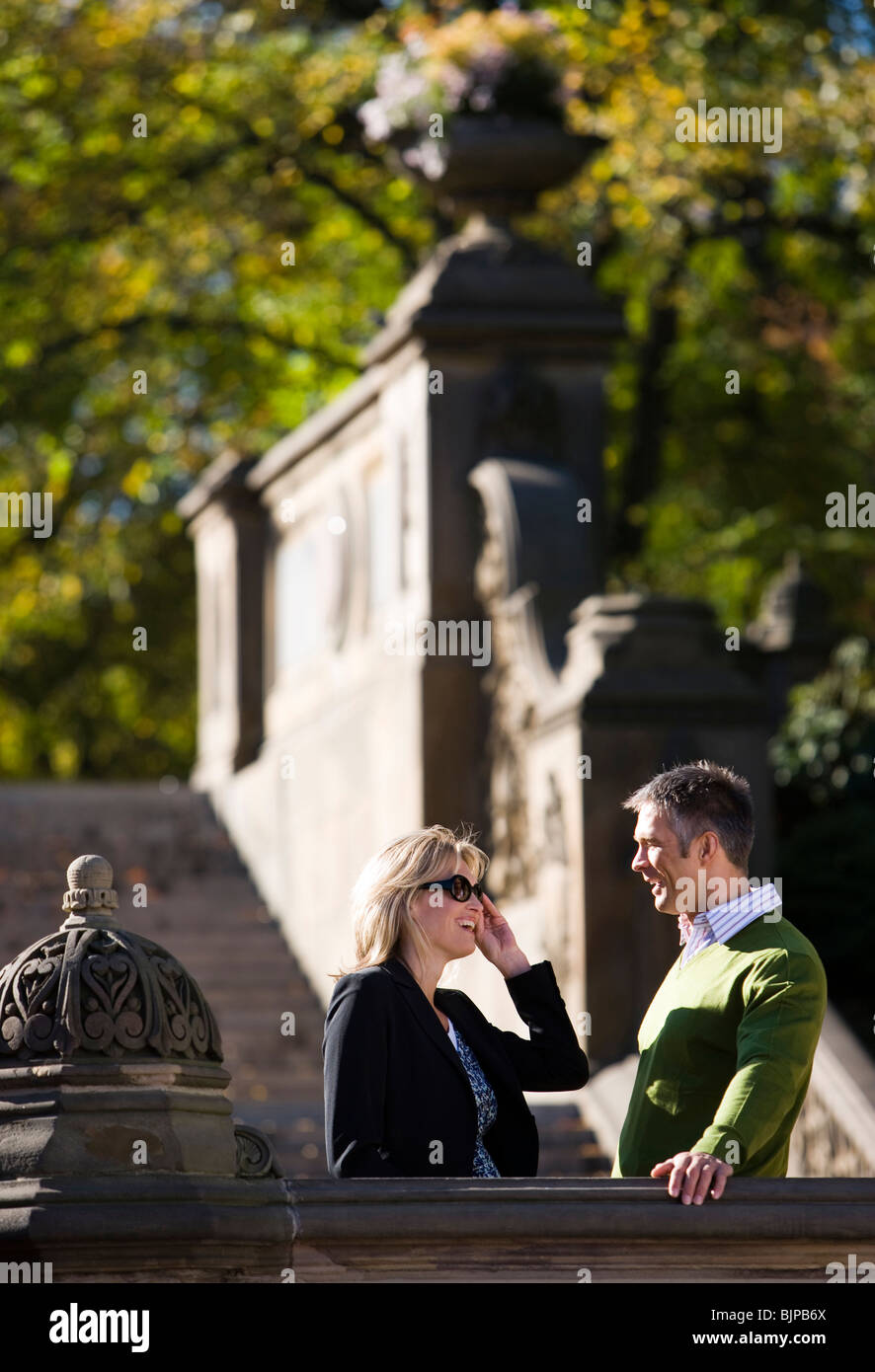 Closeup of man and woman smiling Stock Photo - Alamy