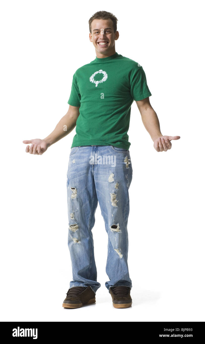 Boy Flexing Muscles White Background High Resolution Stock Photography ...
