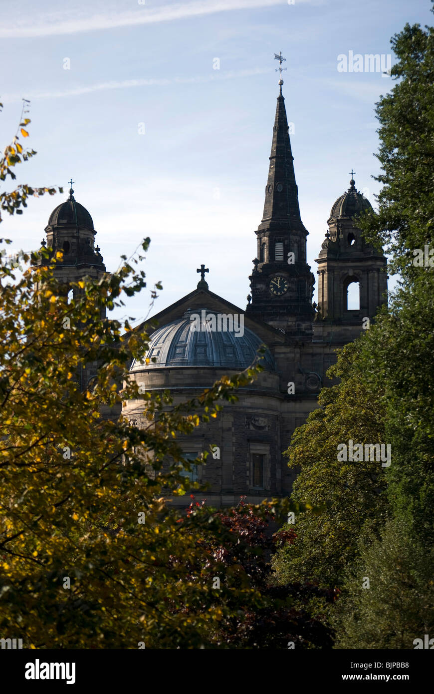 The back of St Cuthbert's Church from Princes Street Gardens, Edinburgh ...