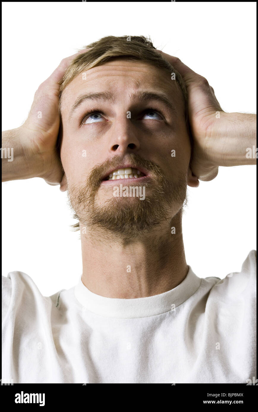 Man looking frustrated Stock Photo - Alamy
