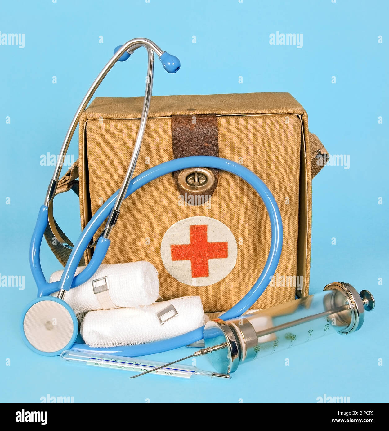 Medical equipment on blue Cut Out Stock Images & Pictures - Alamy