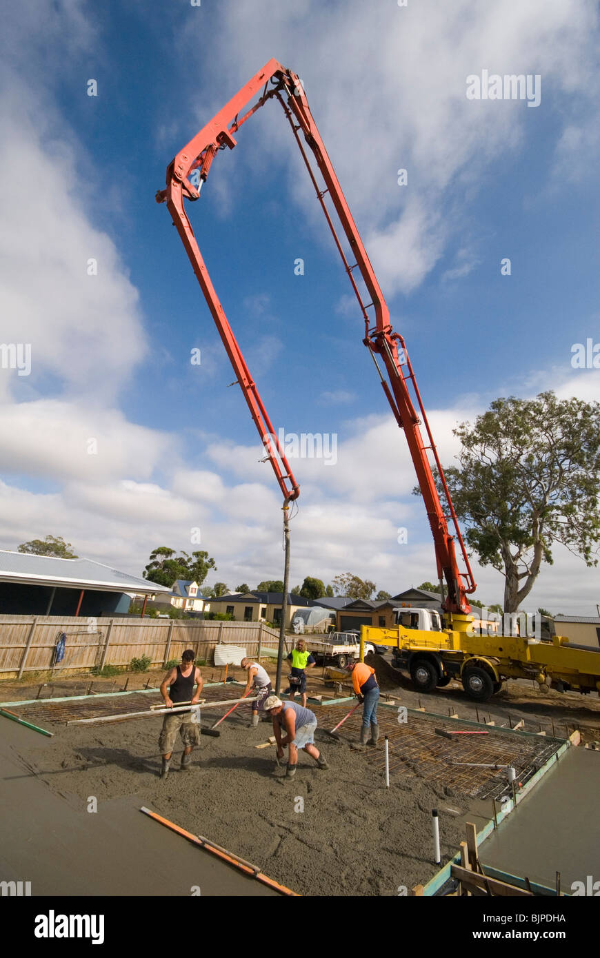 concrete pump boom arm Stock Photo - Alamy