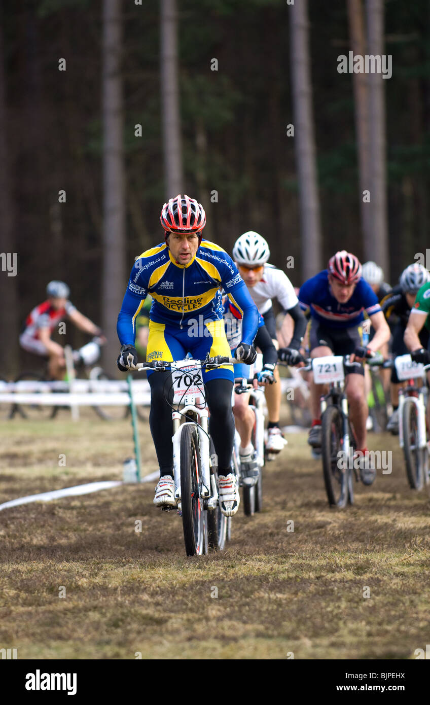Male cyclist competing in a national mountain bike race Stock Photo - Alamy