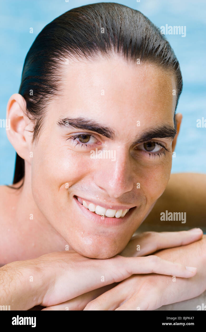 Man posing in water Stock Photo - Alamy