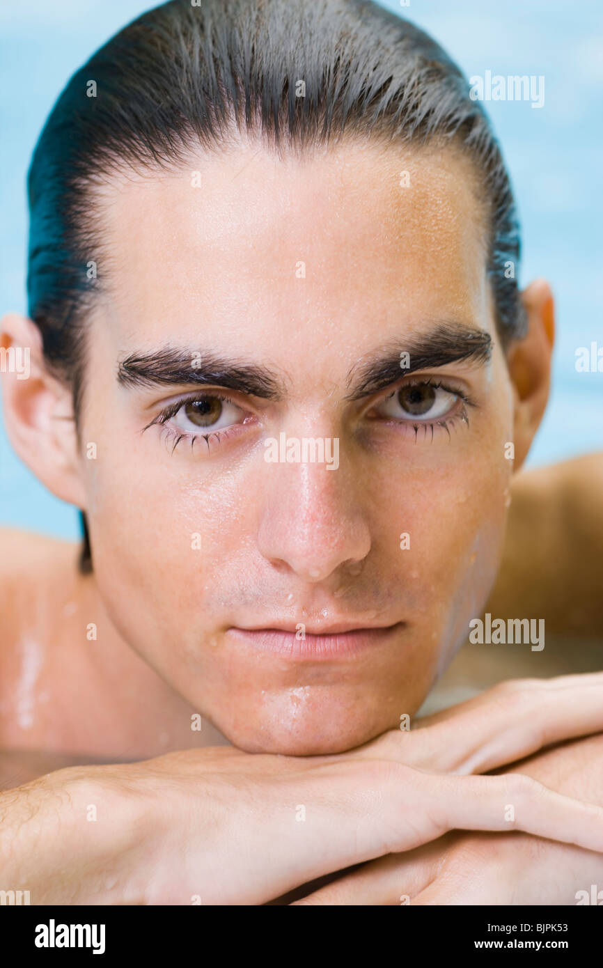 Man posing in water Stock Photo - Alamy