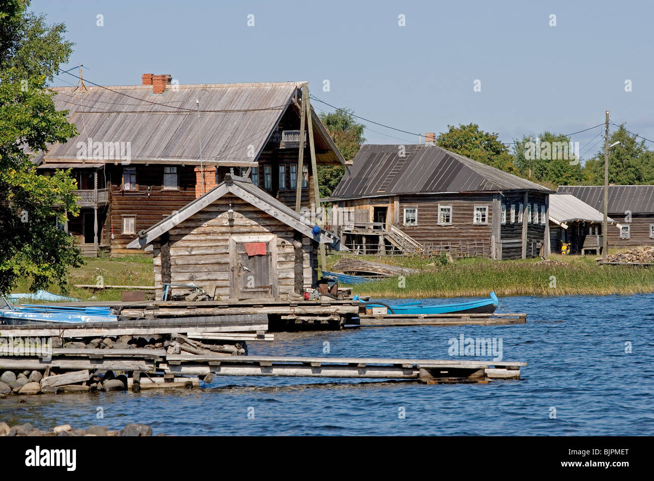 Russia,Karelia Region,Onega lake,Kizhi Island,village of Yamka Stock ...
