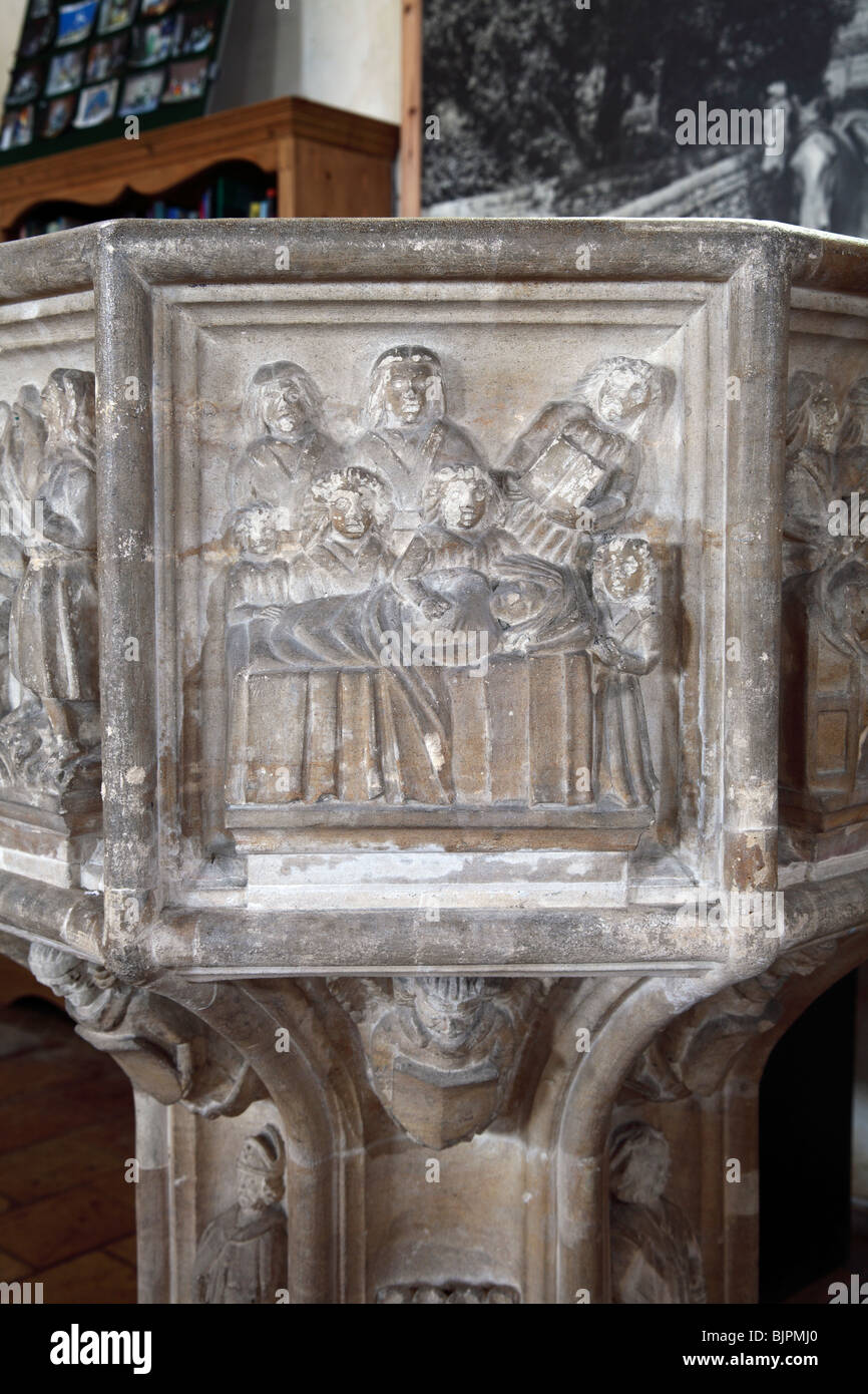 Seven Sacrements Font, 5 Anointing of the Sick, St Bartholomew's Church ...