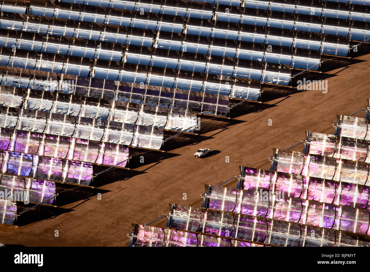 Aerial view of Nevada Solar One generating station, the largest ...