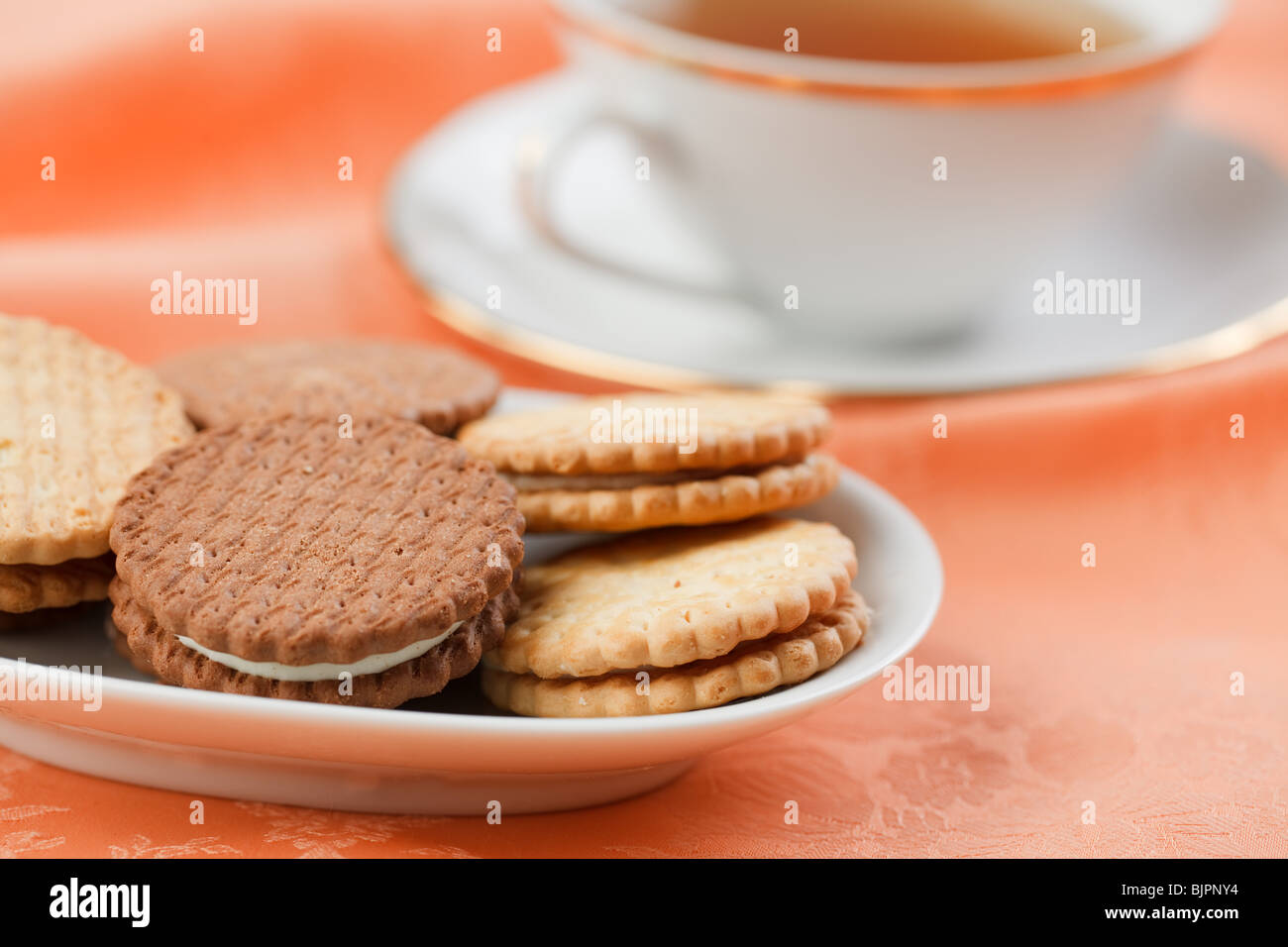 sweet cookie and tea Stock Photo - Alamy