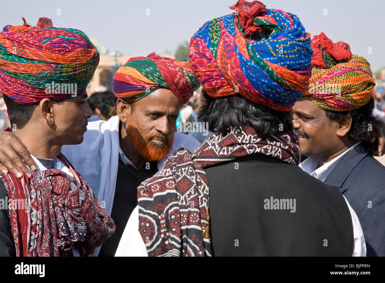 Indian men wearing the traditional turban. Jaisalmer. Rajasthan. India ...