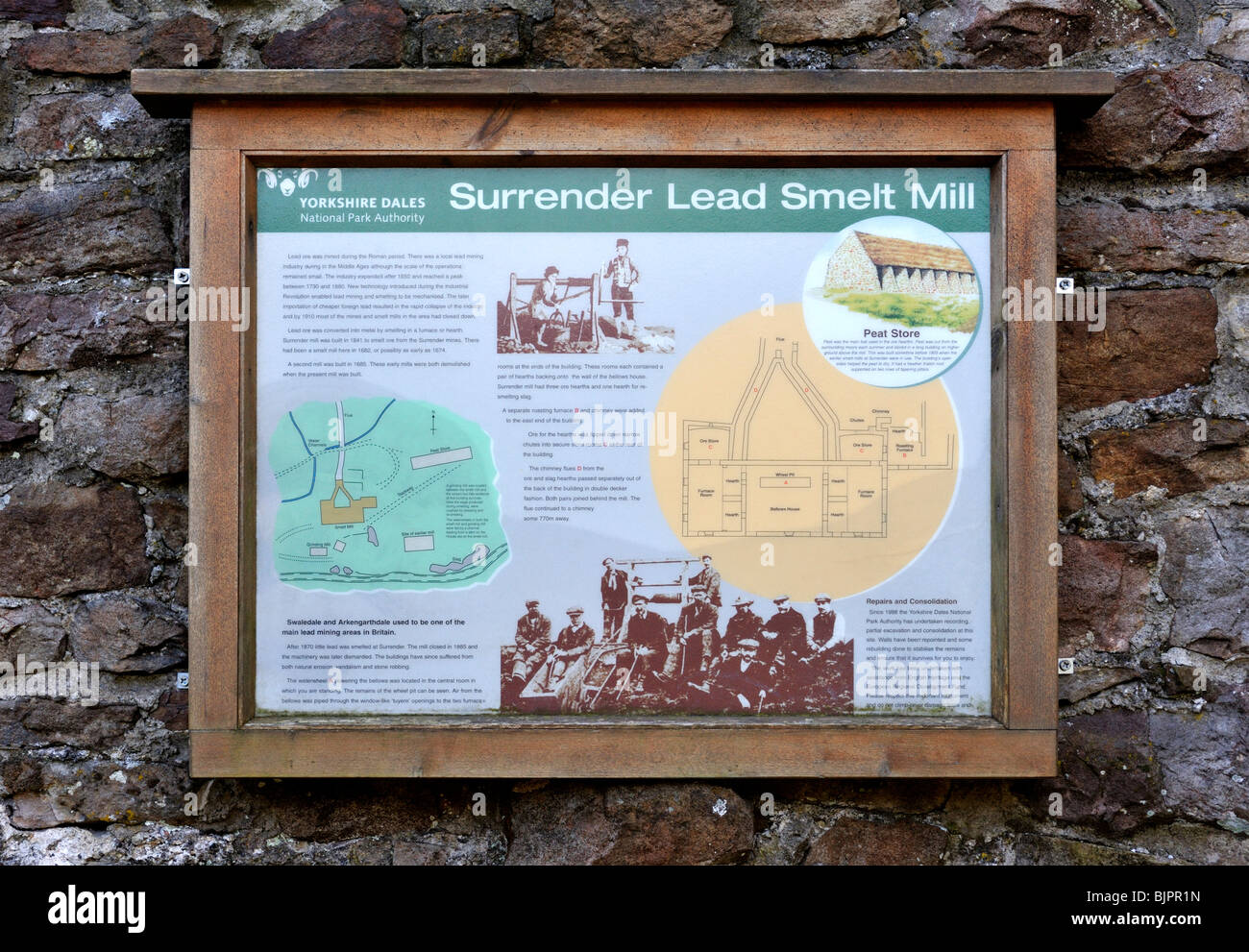 Information plaque. Remains of the Surrender lead smelting mill ...