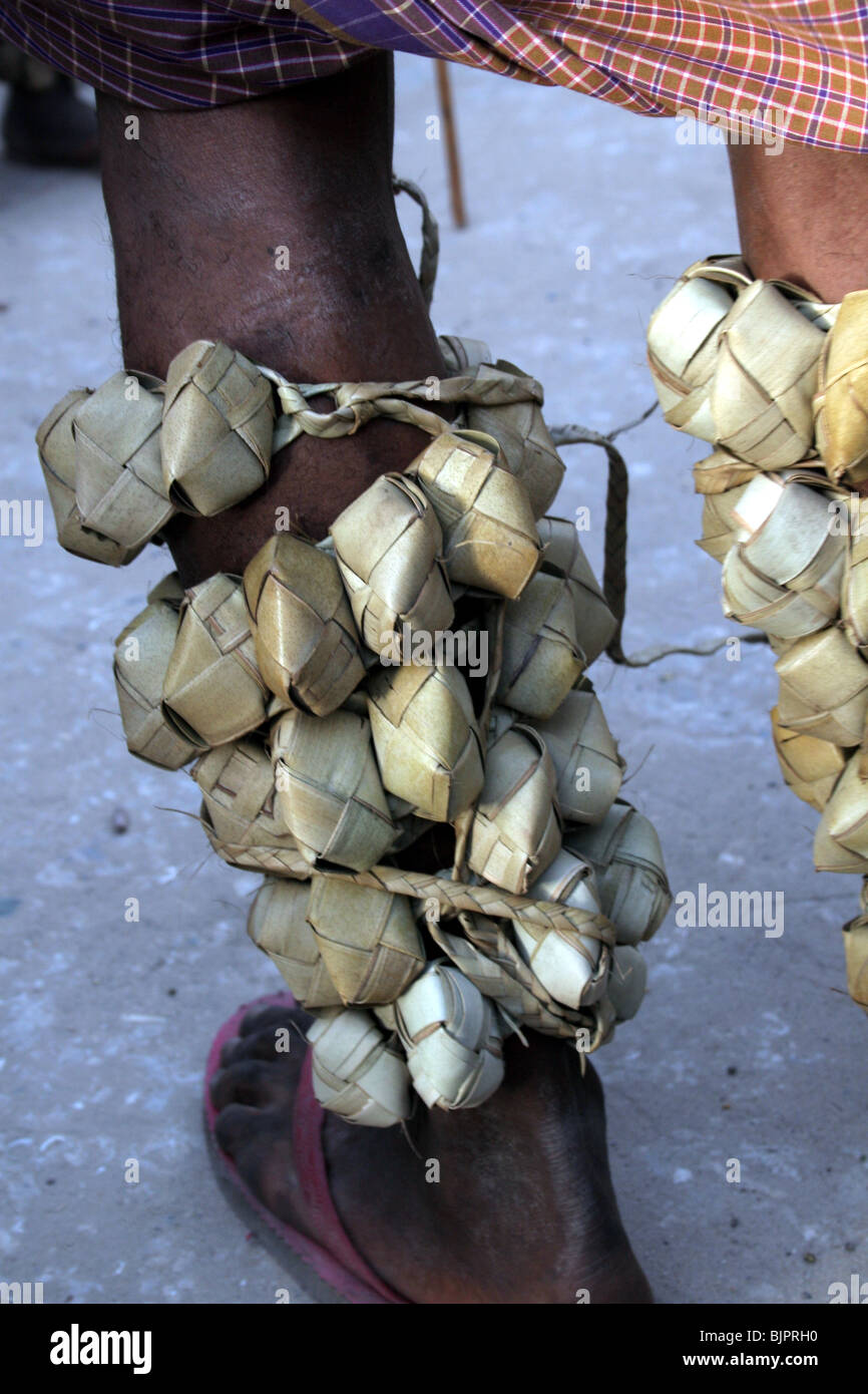 Coconut plantation workers perform the Uta a rhythmic stamping dance ...