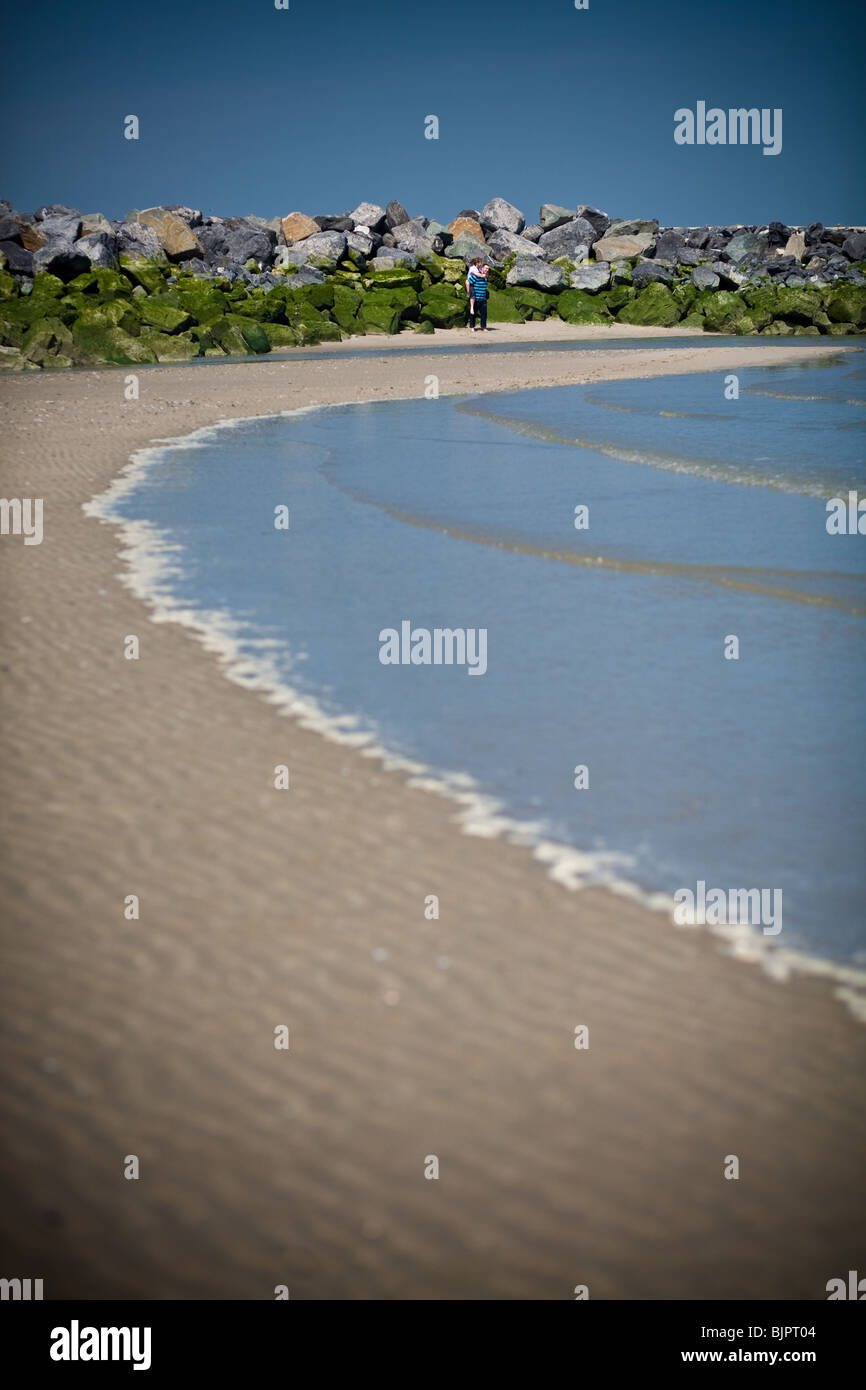 Coastal landscape scene, showing the coast of Ostend, Belgium Stock ...