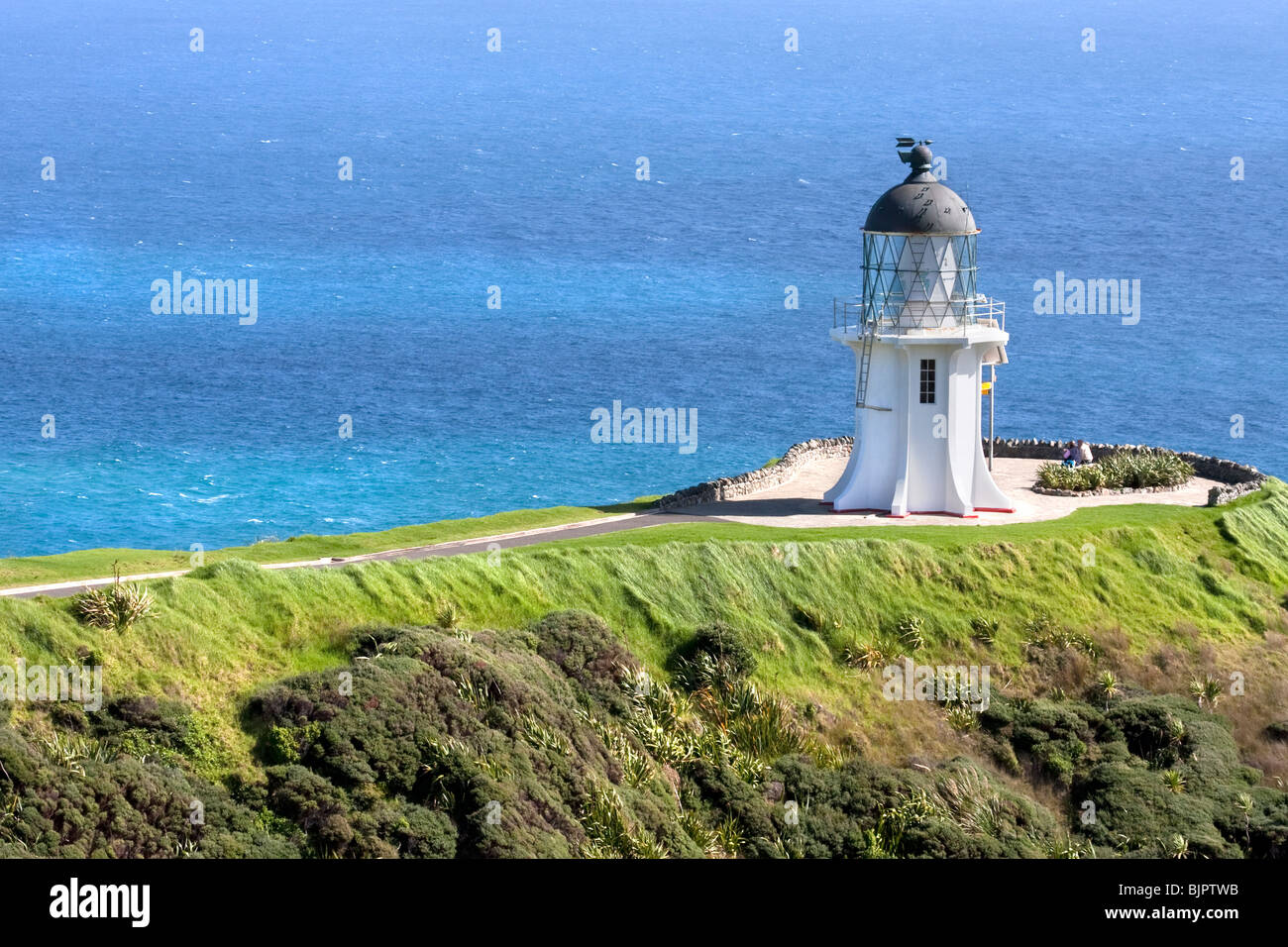 Lighthouse above sea, Cape Reinga, New Zealand Stock Photo - Alamy