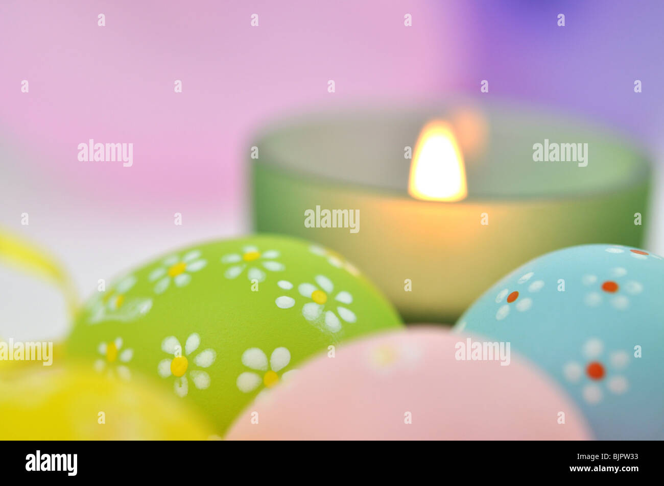 Easter eggs by the candlelight Stock Photo - Alamy