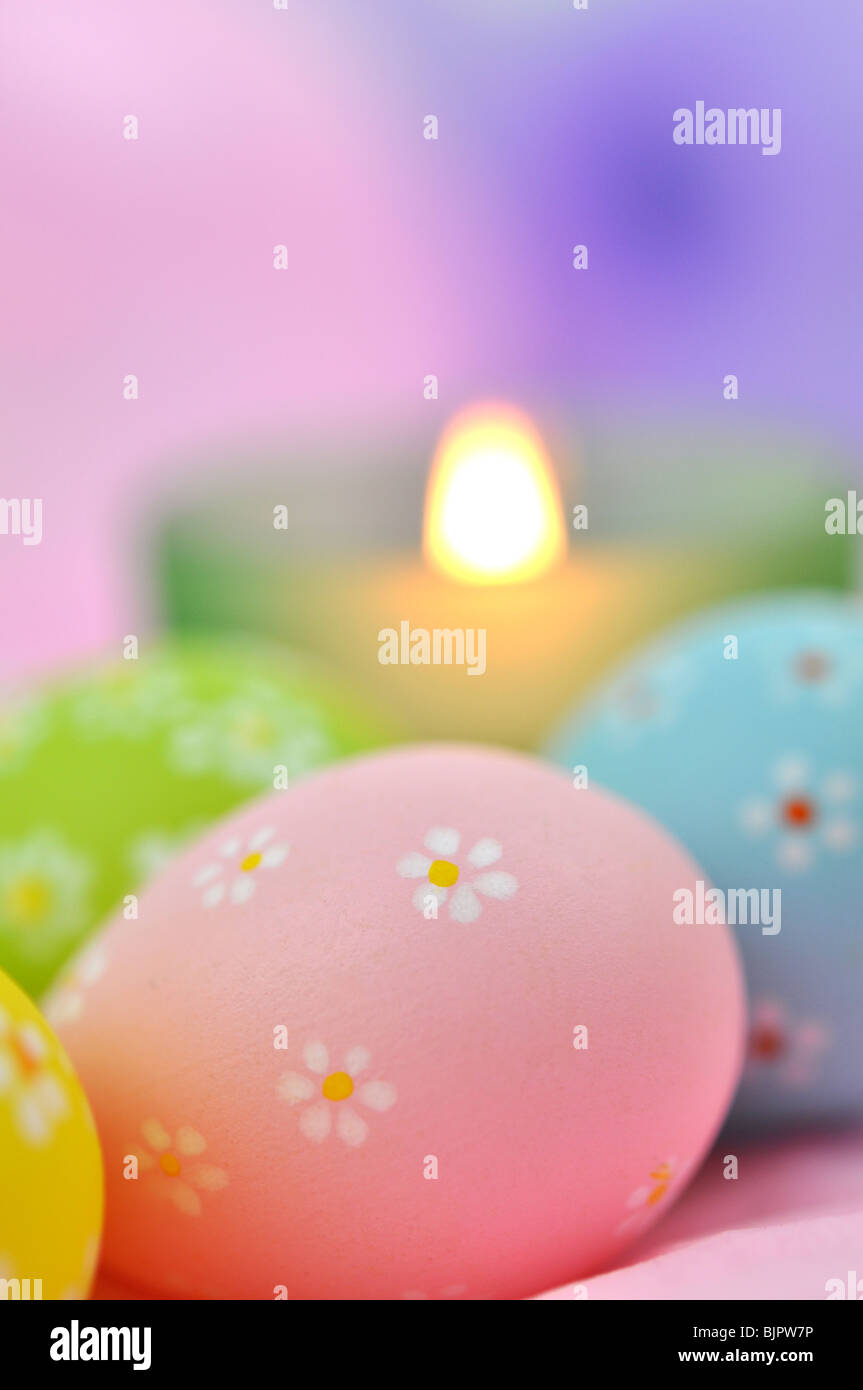Easter eggs by the candlelight Stock Photo - Alamy
