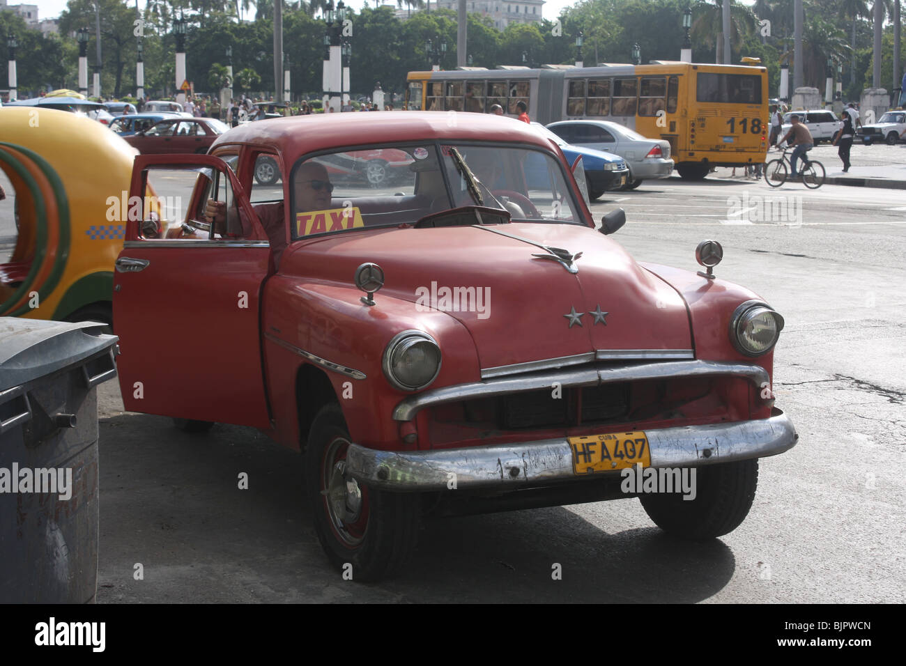 Old American car used as taxi in Havana, Cuba Stock Photo - Alamy