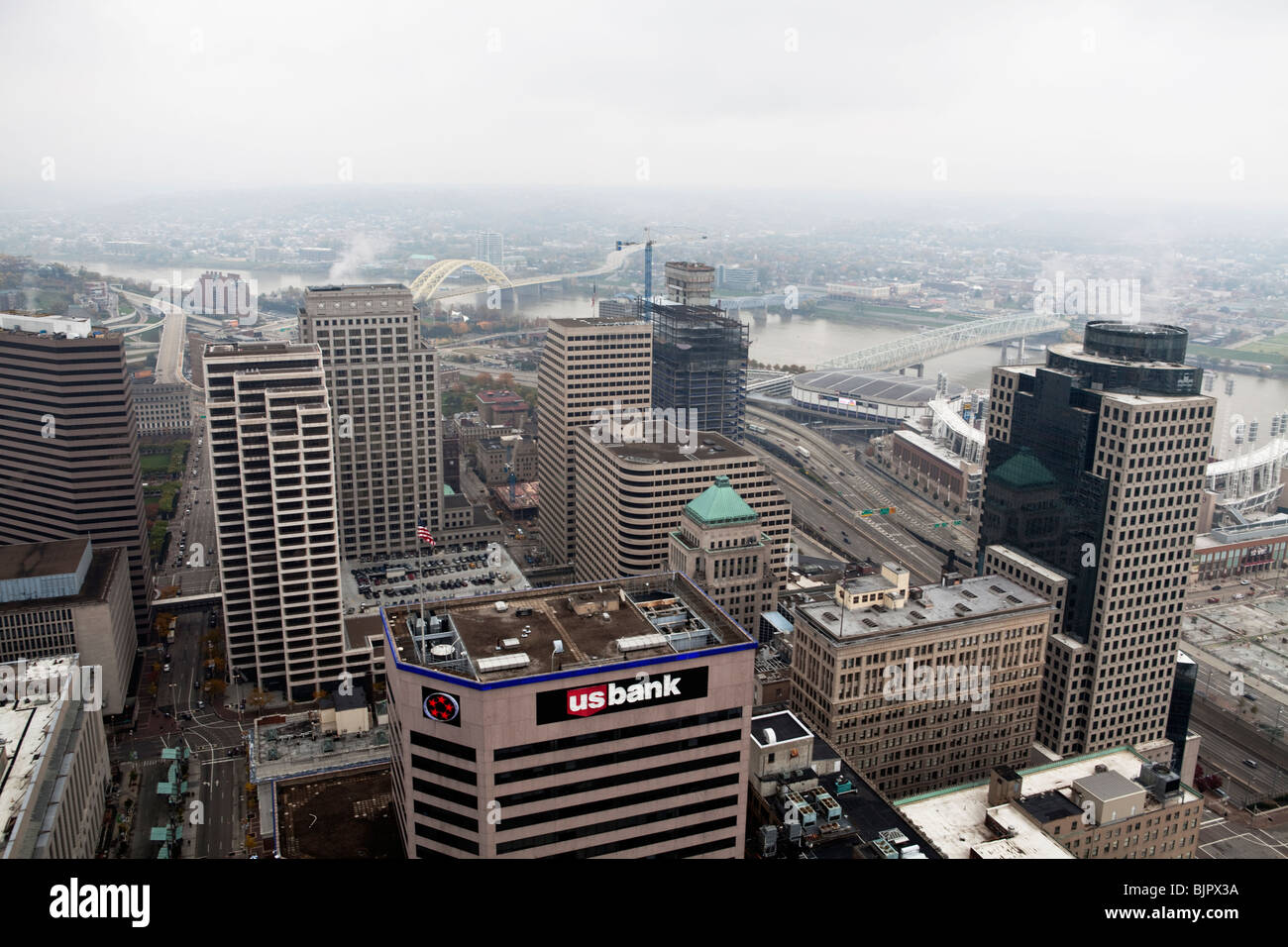 Downtown Cincinnati skyline buildings town Stock Photo - Alamy