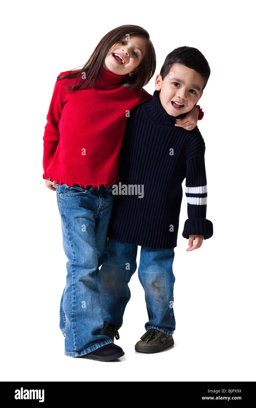 Kids hug silhouette hi-res stock photography and images - Alamy