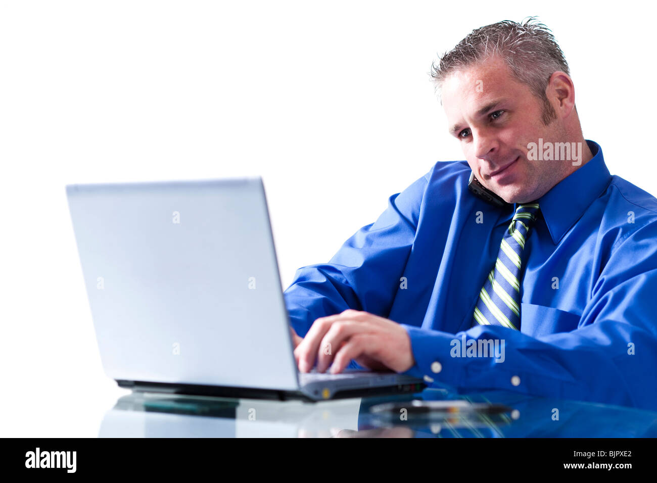 Man on a laptop Stock Photo - Alamy