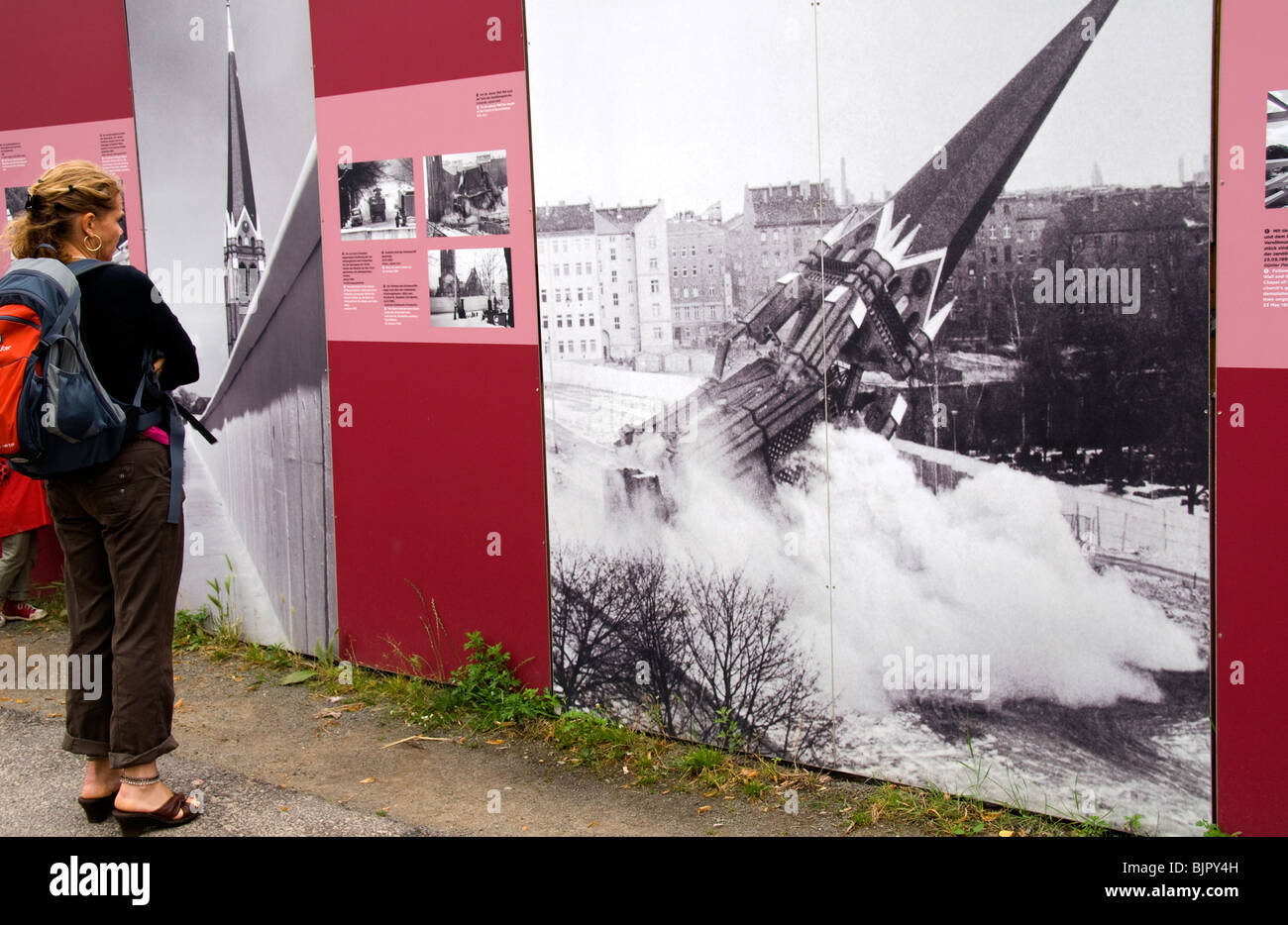 A photograph at the Berlin Wall Documentation Center showing the Church ...