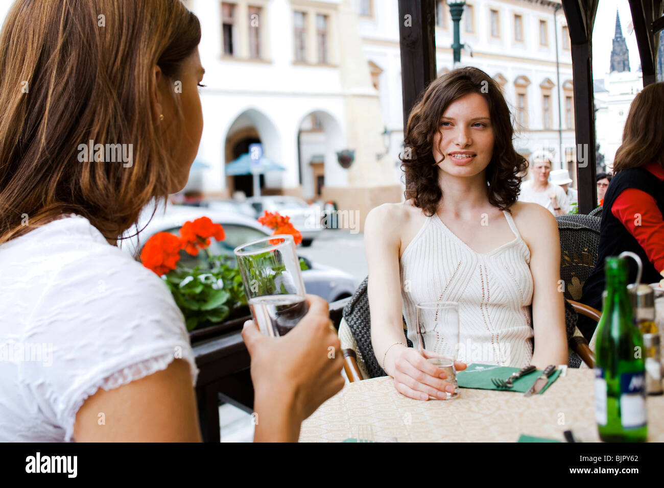 Women at a restaurant Stock Photo - Alamy