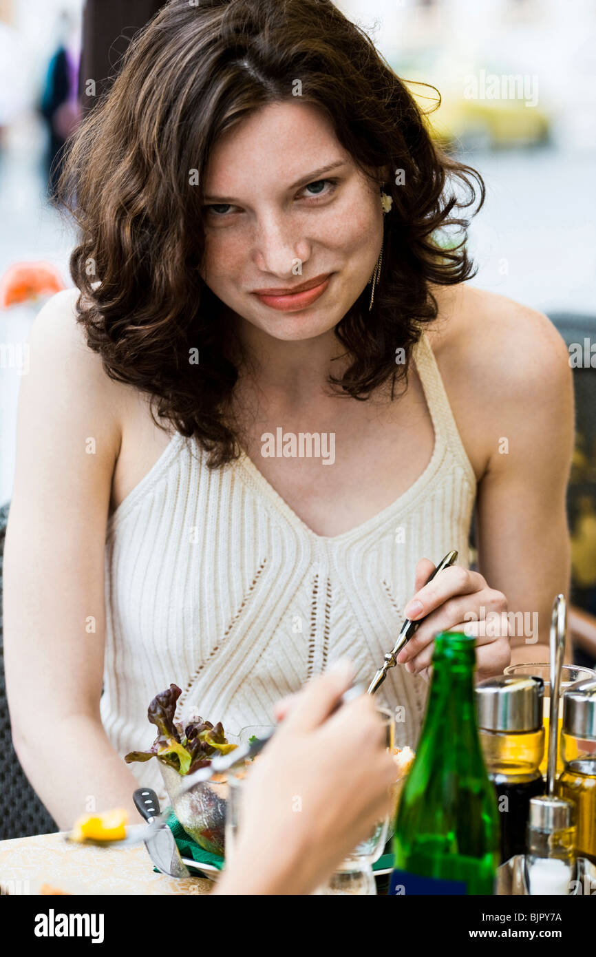 Women at a restaurant Stock Photo - Alamy