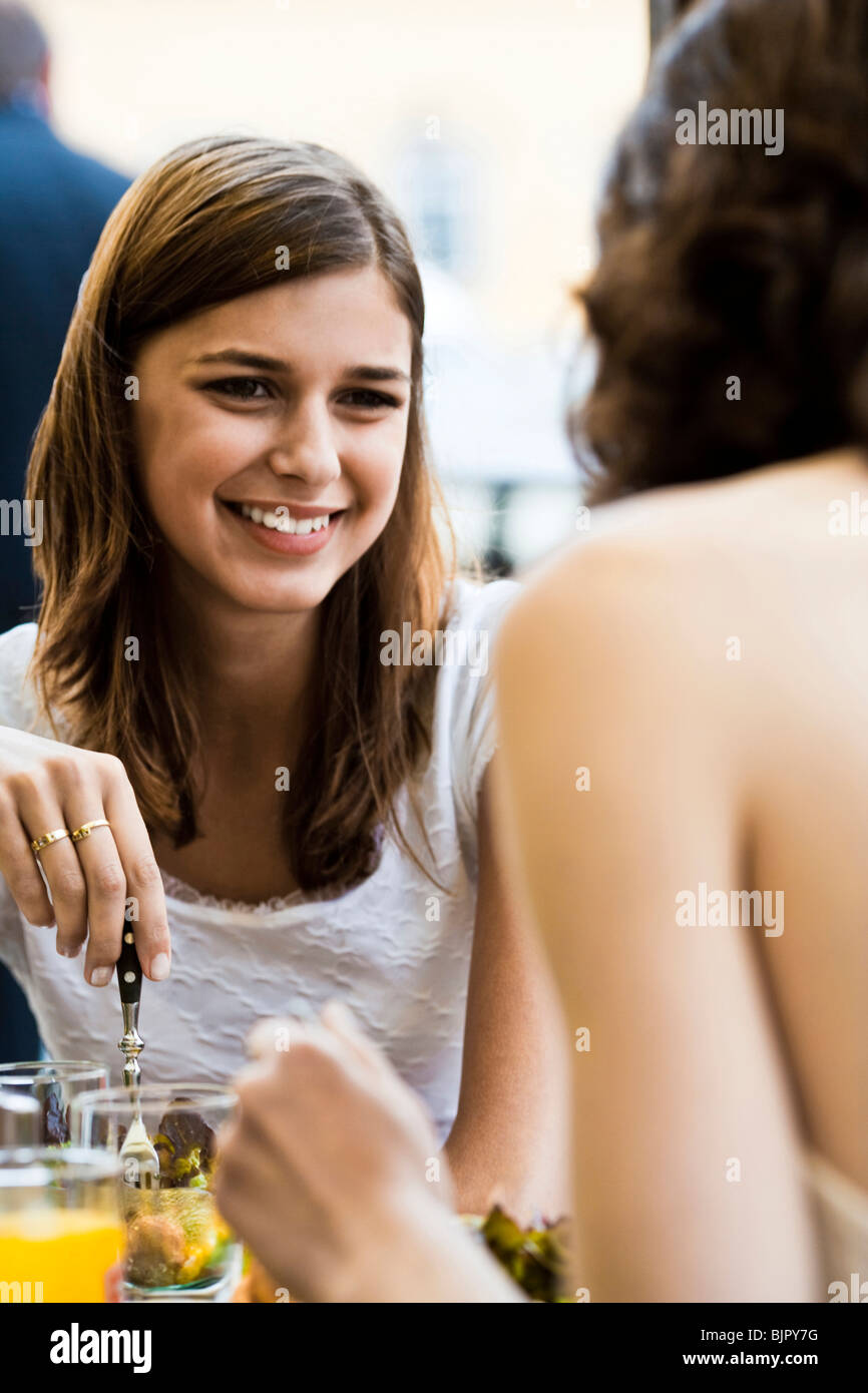 Women at a restaurant Stock Photo - Alamy