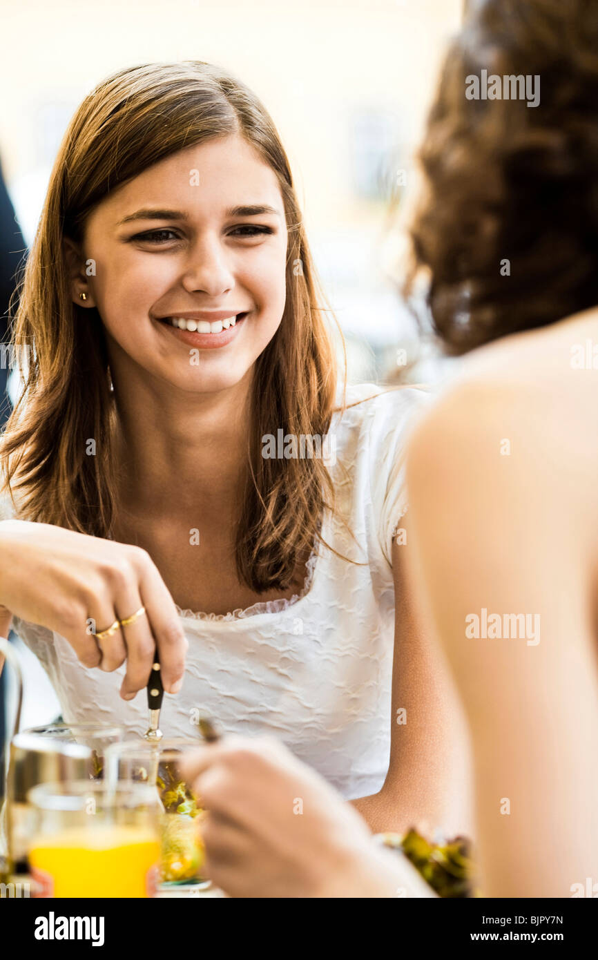 Women at a restaurant Stock Photo - Alamy