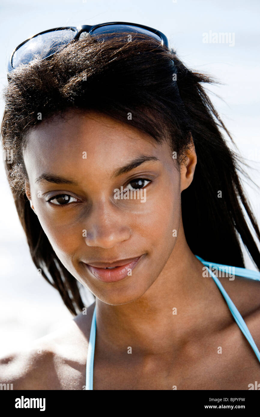 African model at the beach hi-res stock photography and images - Alamy