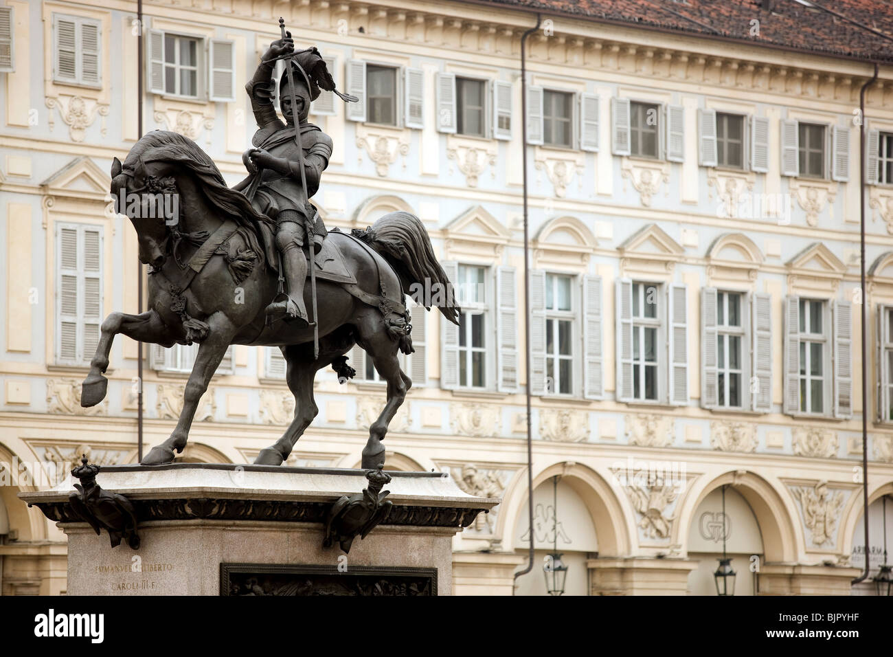 Italy, Piemonte, Torino, Turin, The statue of Emanuele Filiberto ...