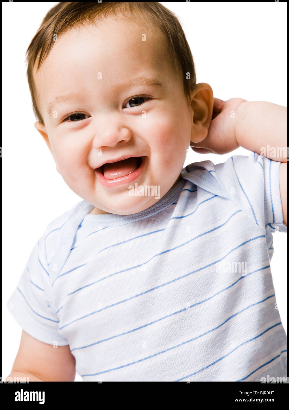 Baby boy smiling Stock Photo - Alamy