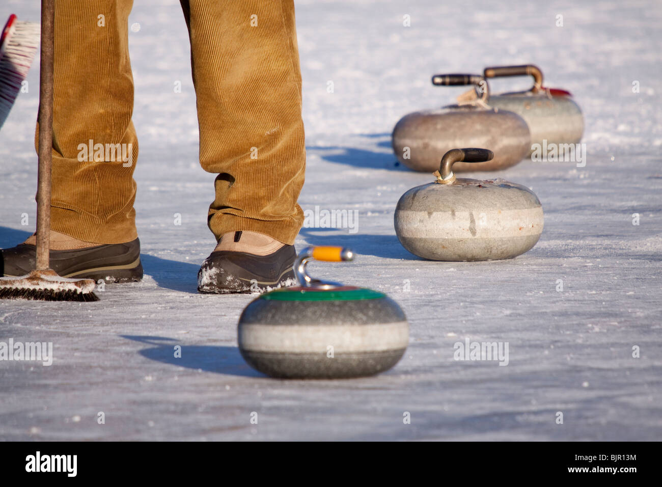 Curling match on frozen lake hi-res stock photography and images - Alamy