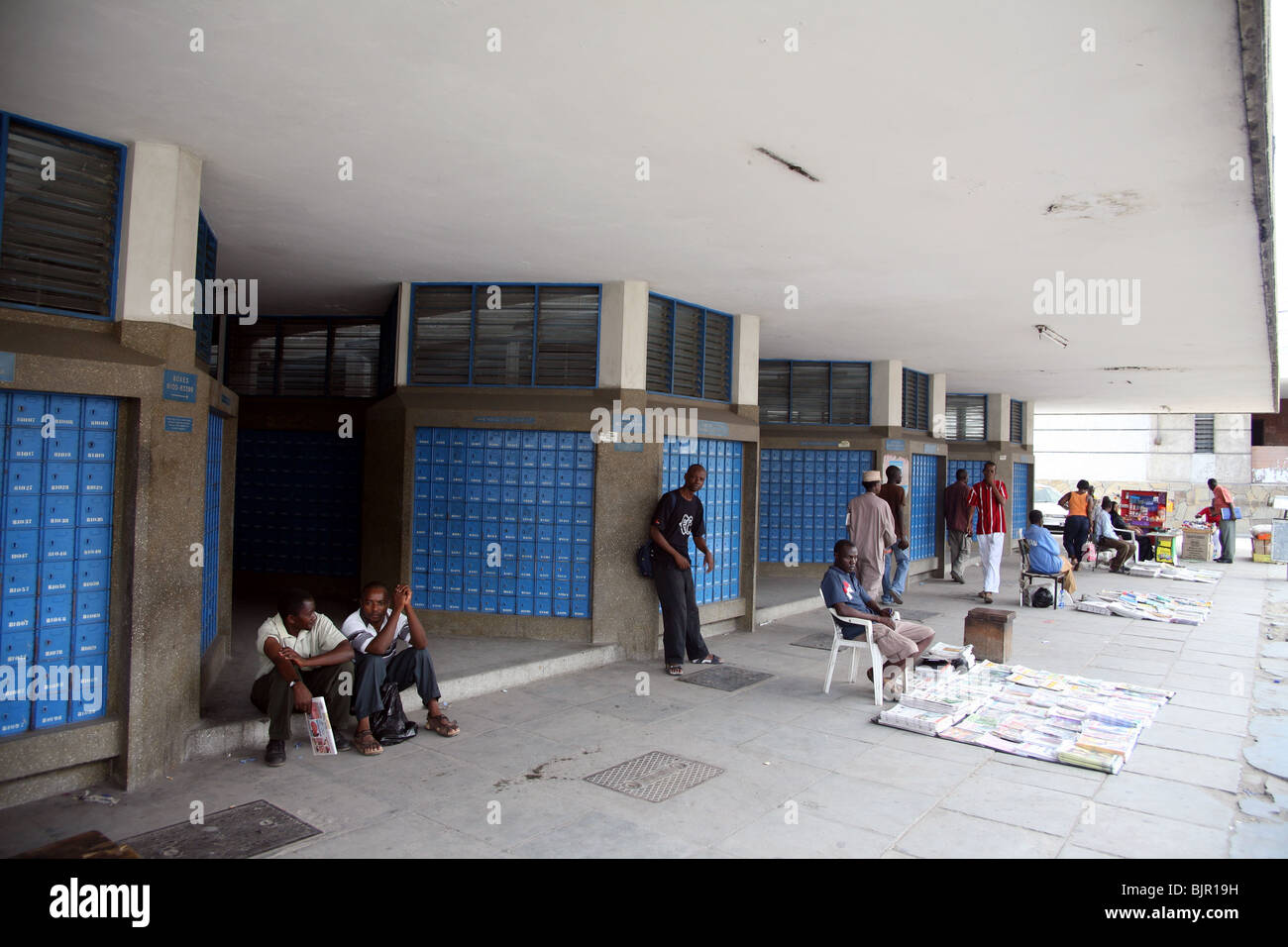 Rows of small post boxes in Mombasa Stock Photo - Alamy