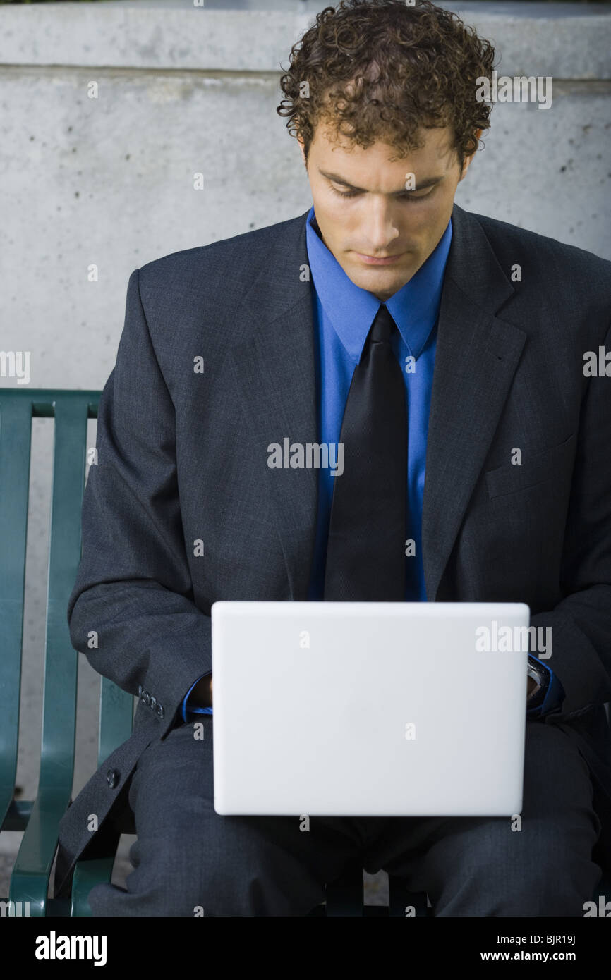 Man on laptop Stock Photo - Alamy