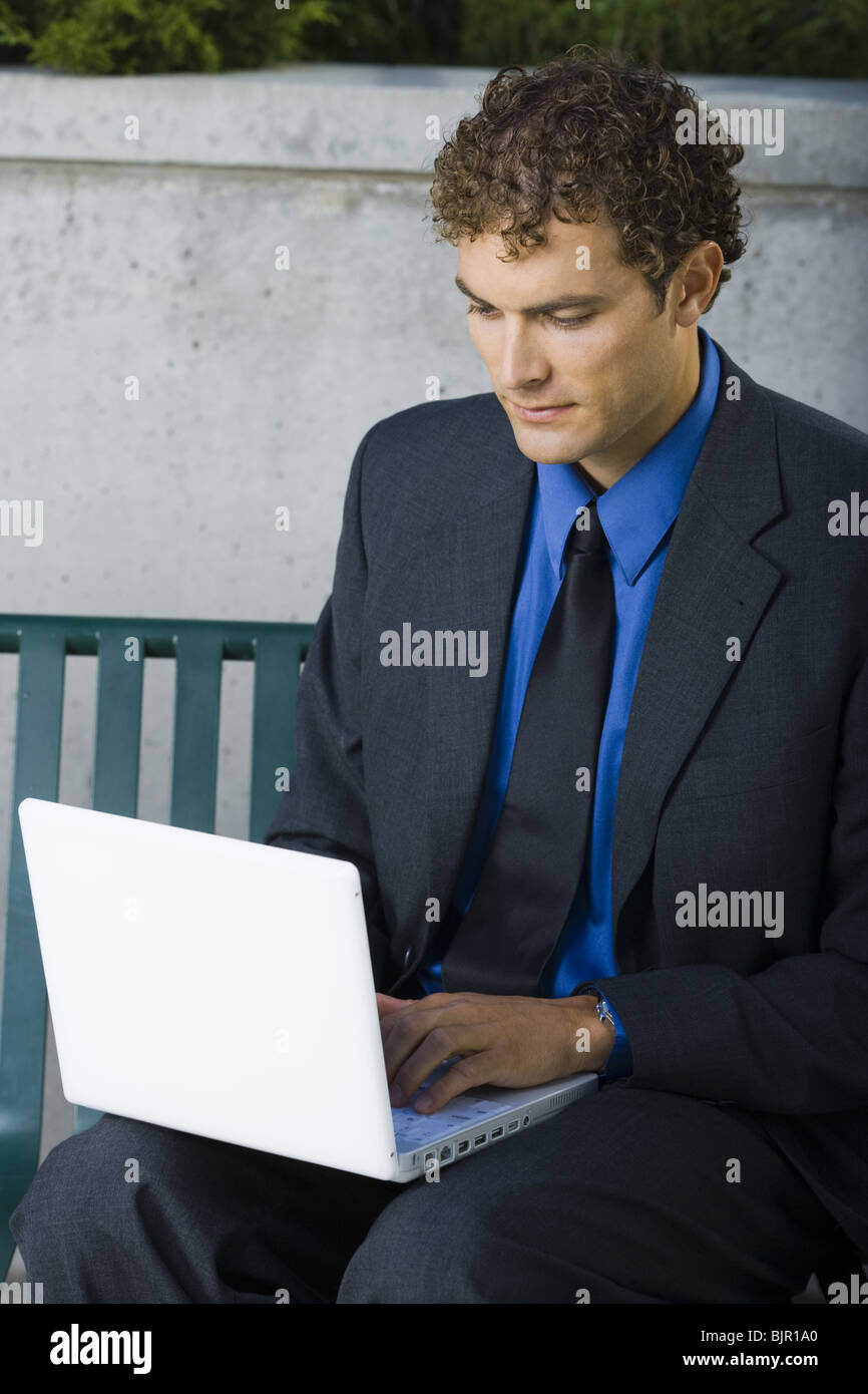 Man on laptop Stock Photo - Alamy