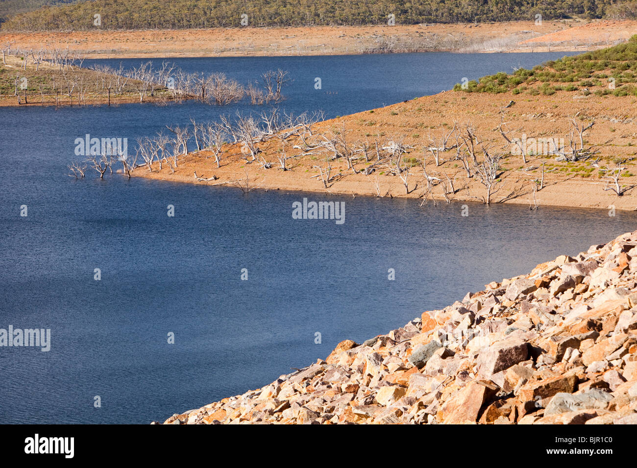 Lake Eucumbene in New South Wales at a low level due to the continued ...