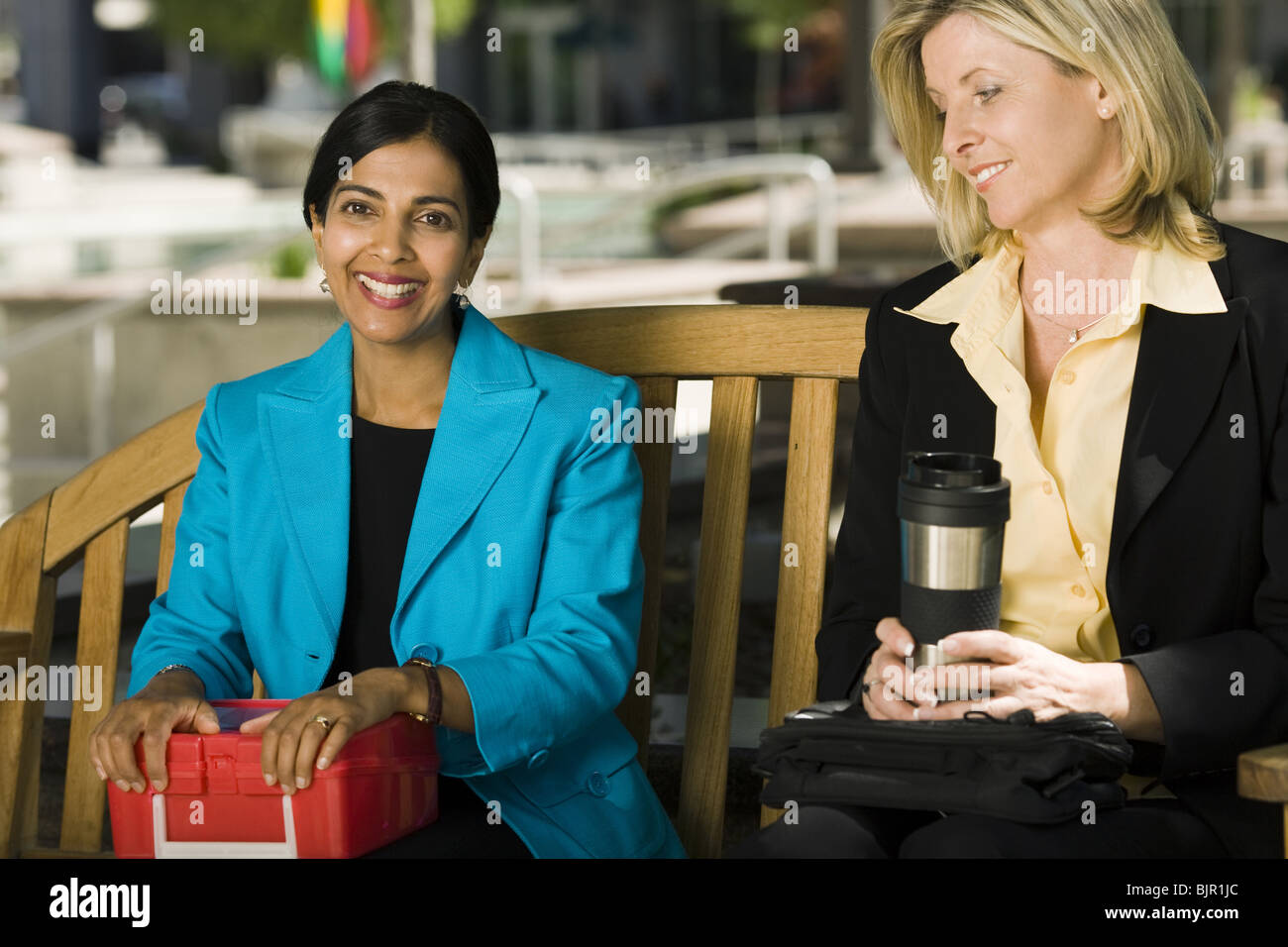 Two businesswomen during lunch break Stock Photo - Alamy