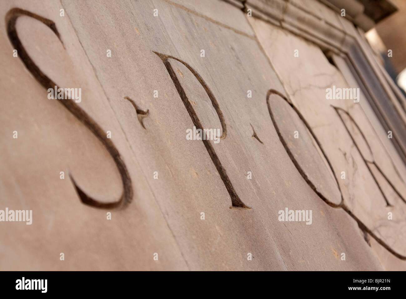 SPQR inscription initials for the phrase Senatus Populusque Romanus ...