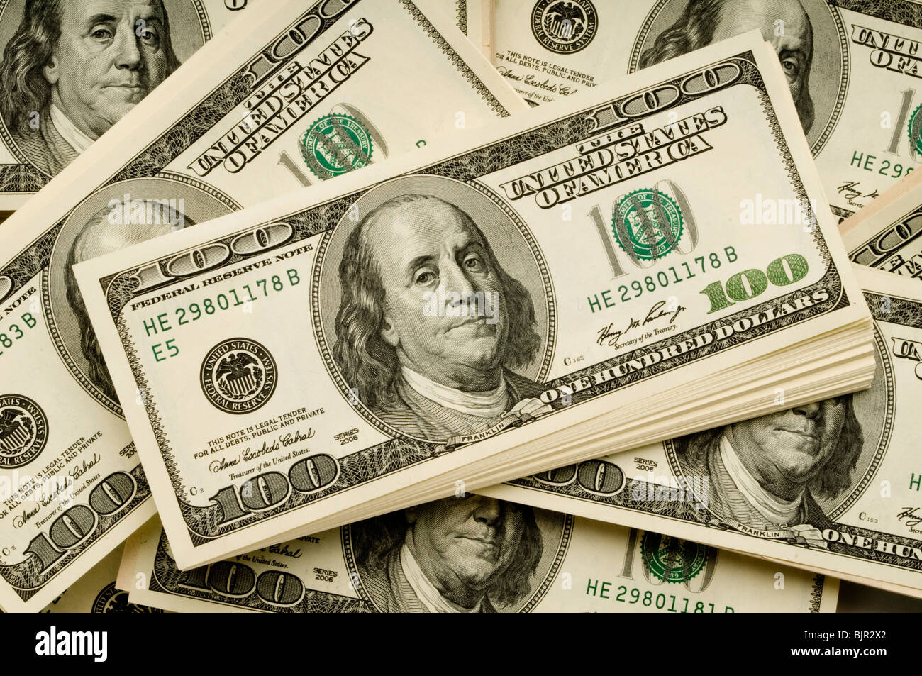 stacks of America money Stock Photo - Alamy