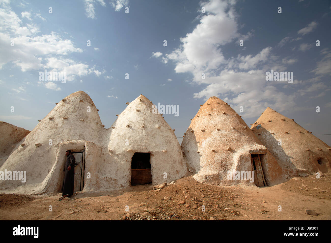 Traditional beehive houses in Sarouj village, Hama, Syria Stock Photo ...