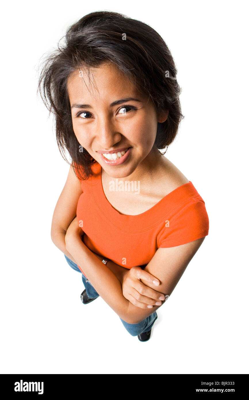 From above smiling young Cut Out Stock Images & Pictures - Alamy